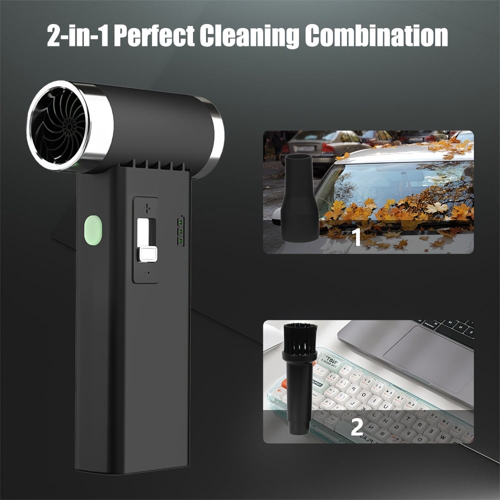 Rechargeable Compressed Air Duster, 2000mAh Lithium Battery, Electric ...