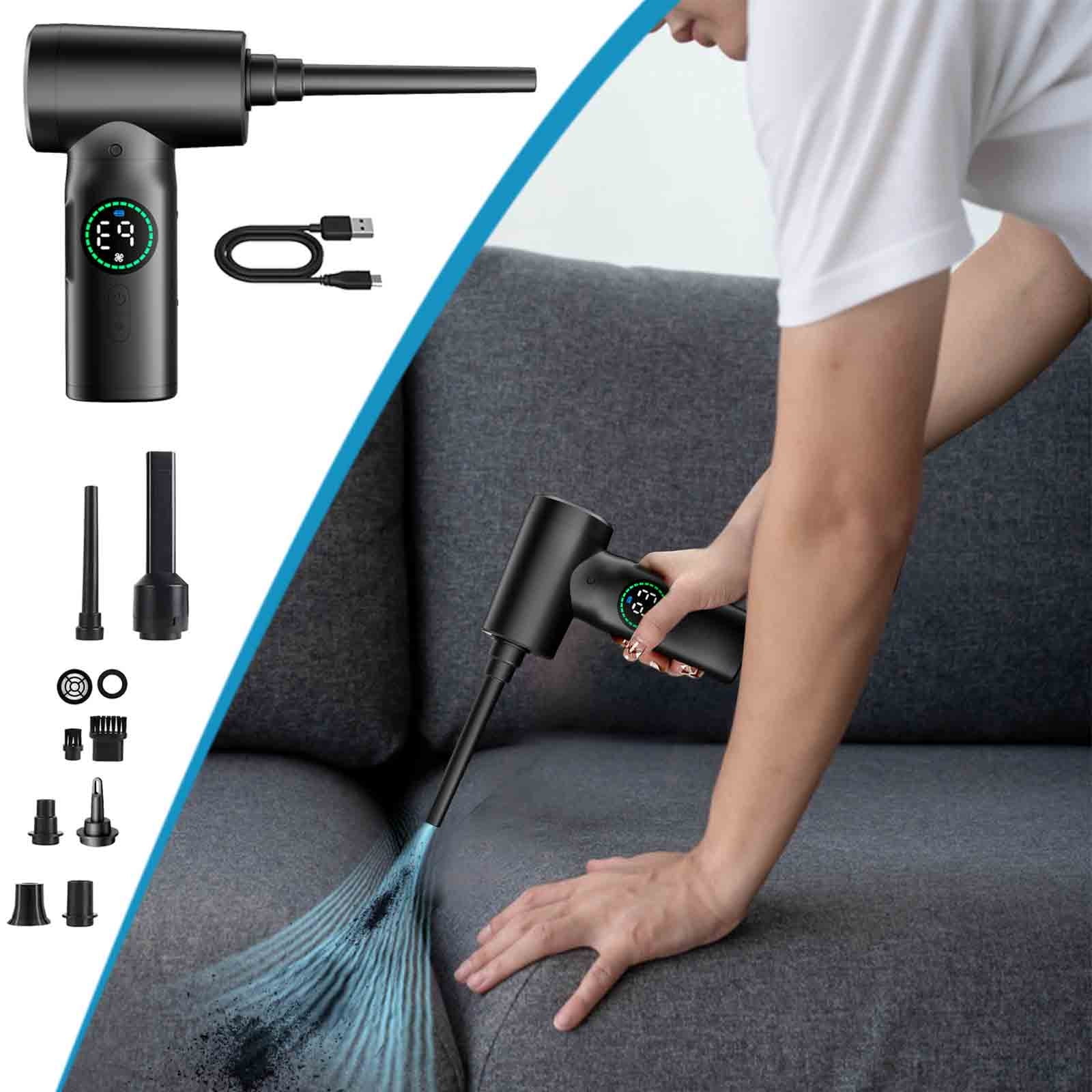 Rechargeable Compressed Duster with LED Light for Computer Keyboard ...