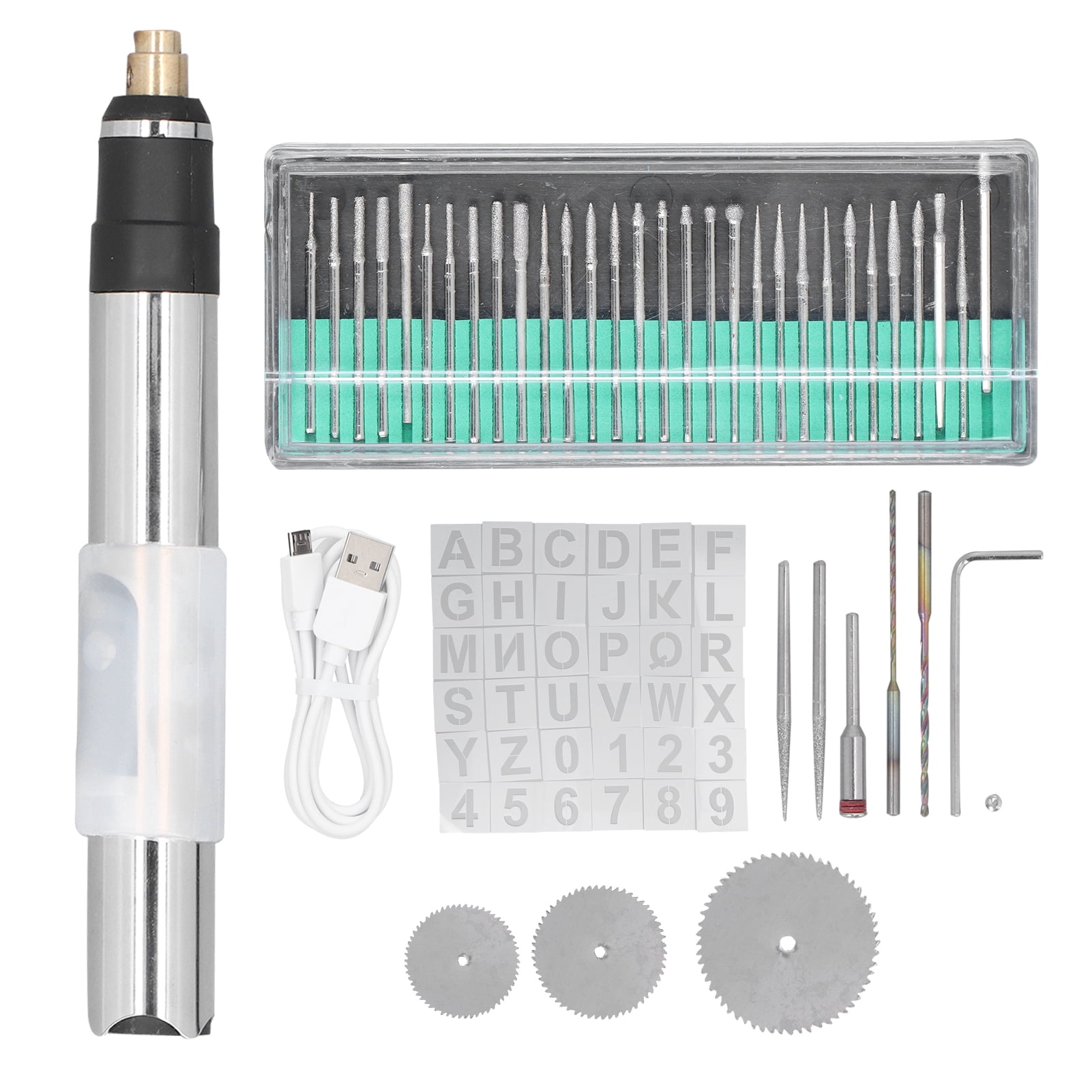 Rechargeable Cordless Engraving Pen Set with 36 Stencils - 25W Mini Pen ...