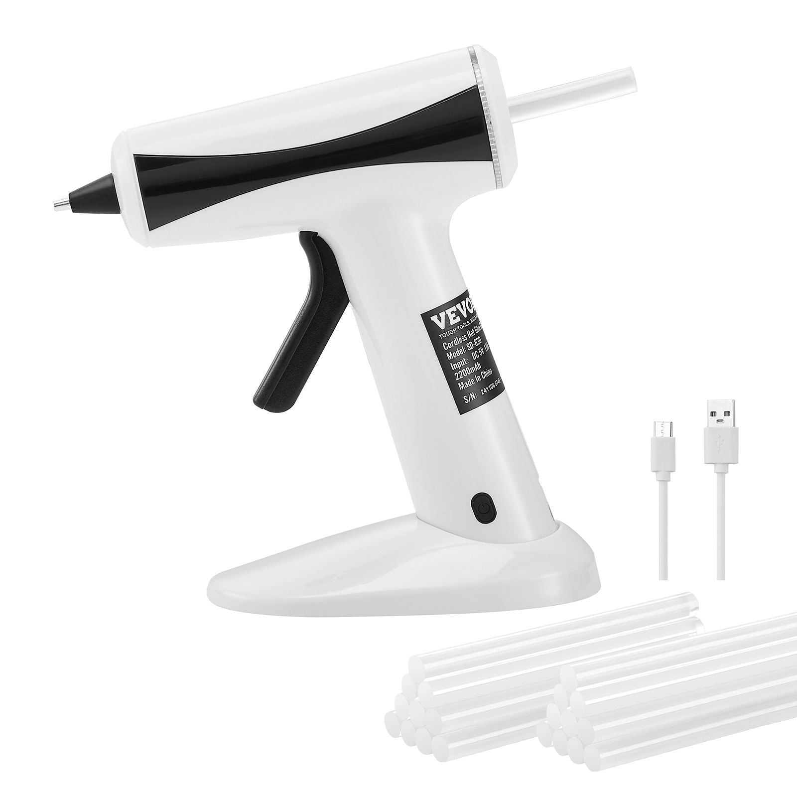 Rechargeable Cordless Hot Glue Gun Kit with 20 Glue Sticks - 2200mAh ...