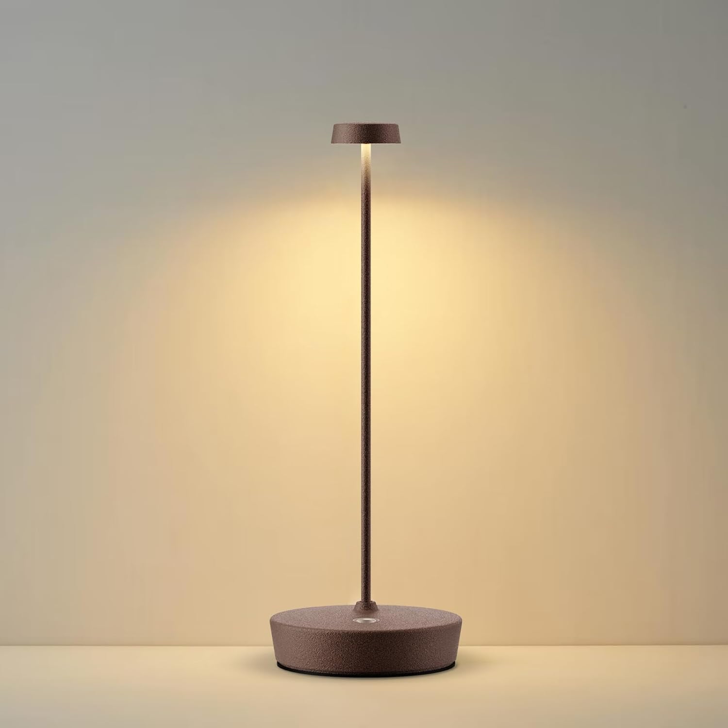 Rechargeable Cordless LED Table Lamp, 3 Color Stepless Dimmable Metal ...