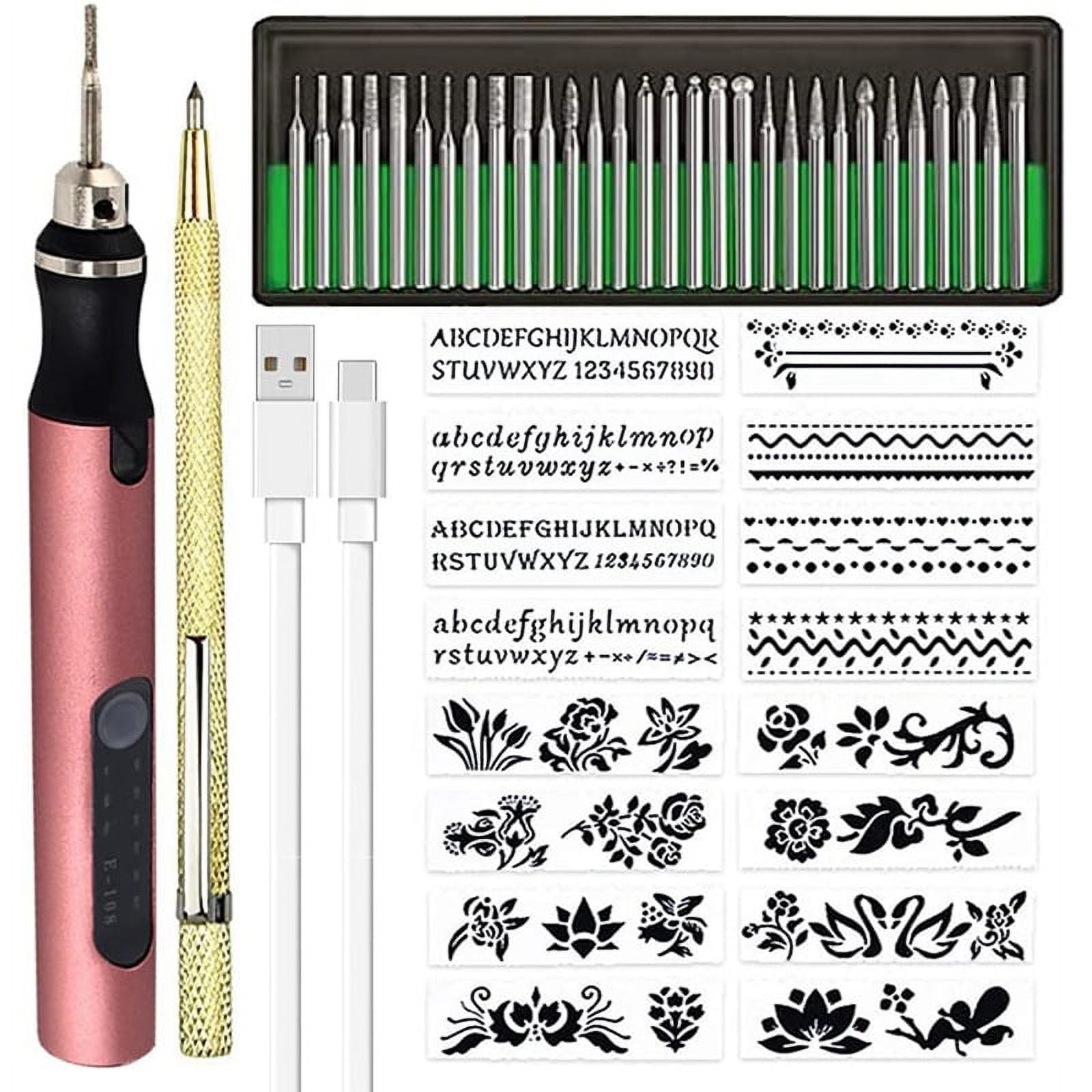 Rechargeable Cordless Mini Engraver Pen DIY Engraving Tool Kit A ...
