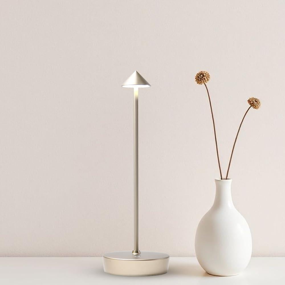 Rechargeable Cordless Table Lamp，3 Color Stepless Dimming Portable ...