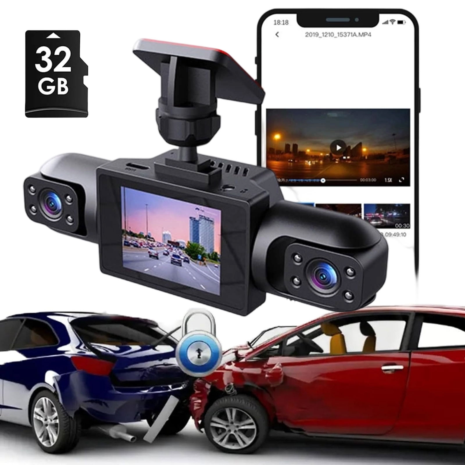 Rechargeable Dash Cam No Wires, Wireless Full View Car Dashcam System ...