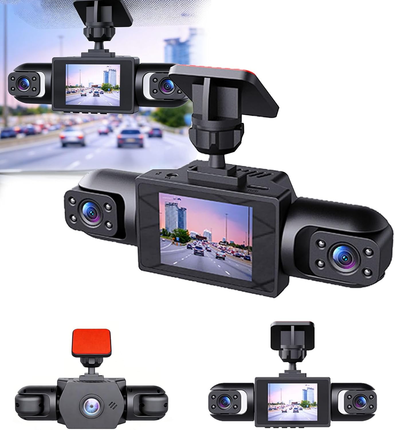 Rechargeable Dash Cam No Wires,Wireless Front/Rear/Inside Car Dashcam ...