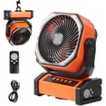 Rechargeable Desk Fan 9 Inch, Portable Battery Powered Fan with LED ...