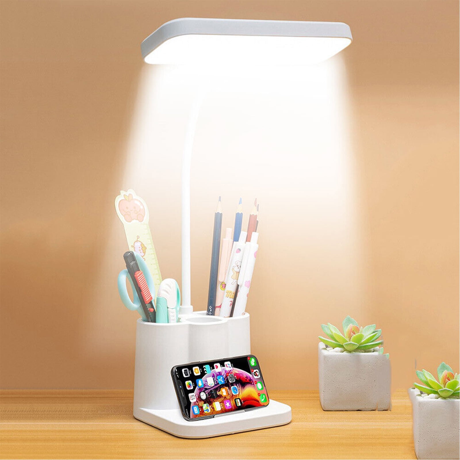 Rechargeable Desk Light with Flexible Gooseneck, 3 Color Modes, Eye ...