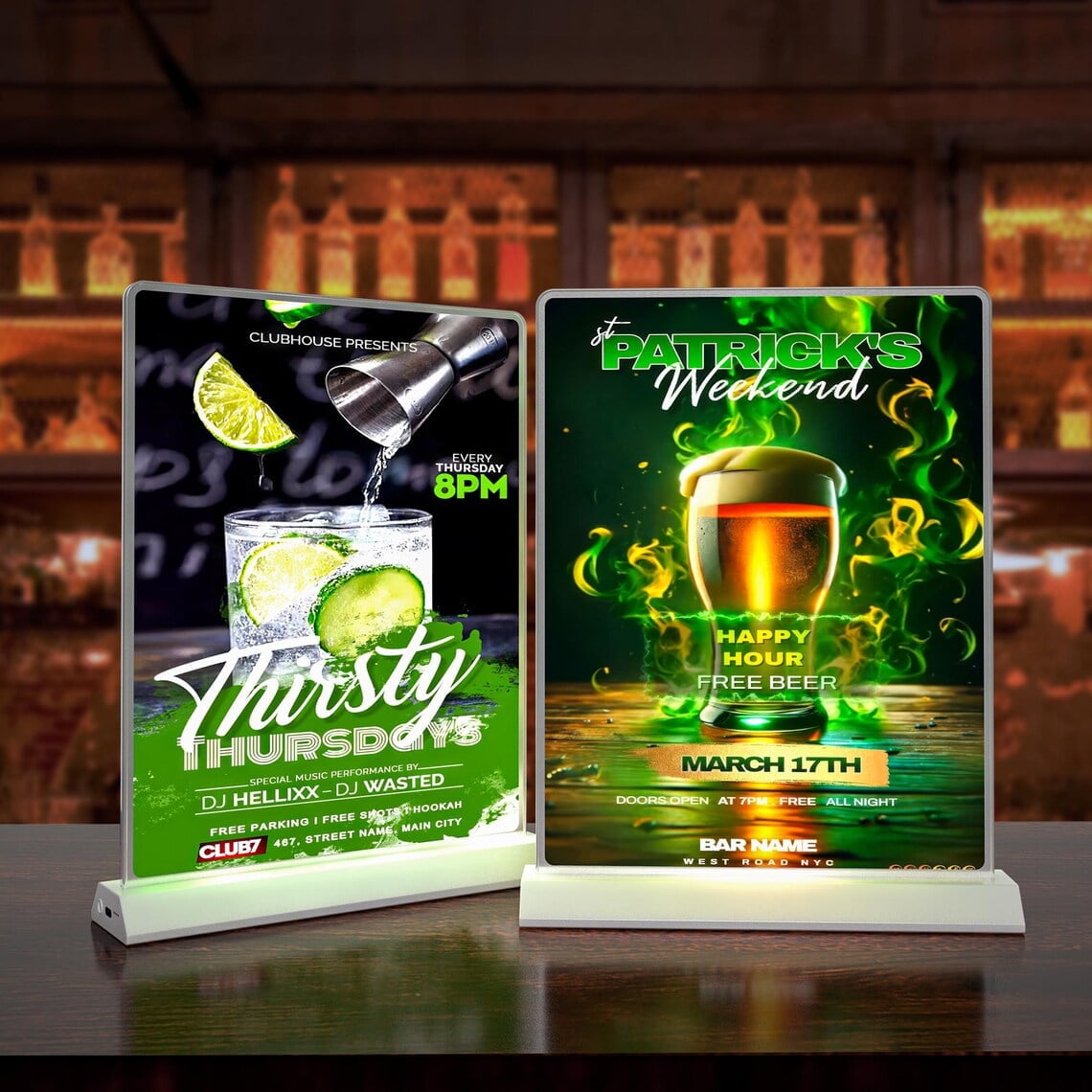 Rechargeable Desktop Display Double Side Advertising Light Box ...