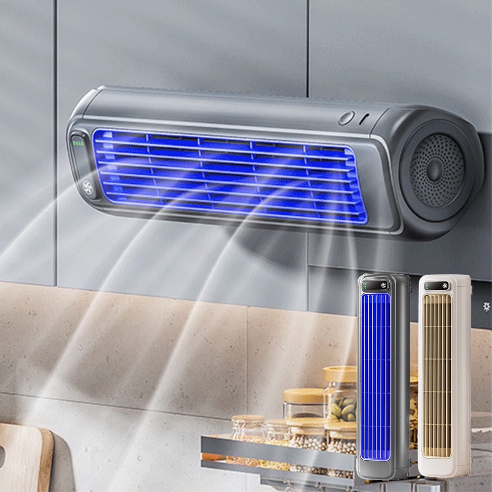 Rechargeable Desktop Tower Fan with 2000mAh Battery, 3-Speed Quiet ...
