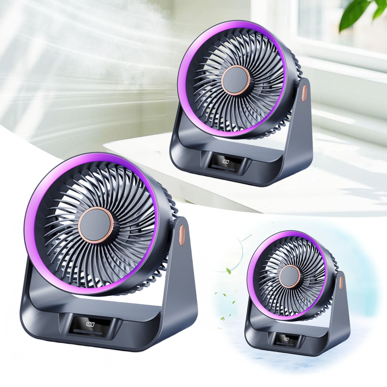 Rechargeable Desktop USB Fan for Home Dorm Study - Portable High ...