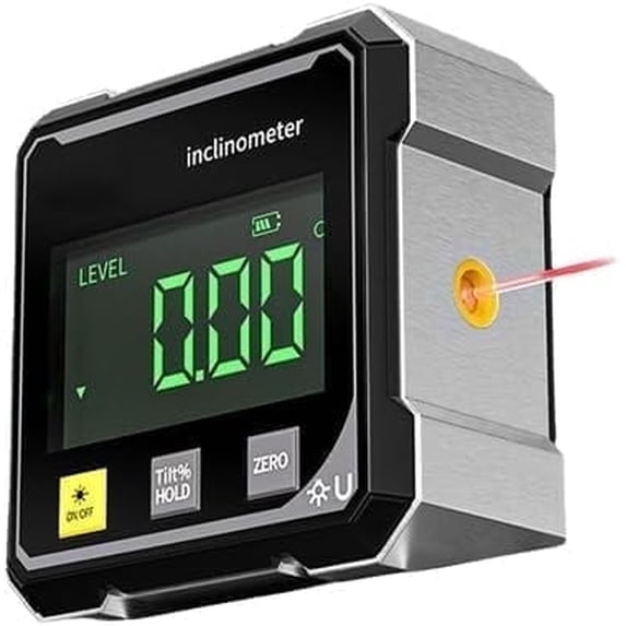 Rechargeable Digital Angle Finder, 4-Side Magnetic Electronic Level ...