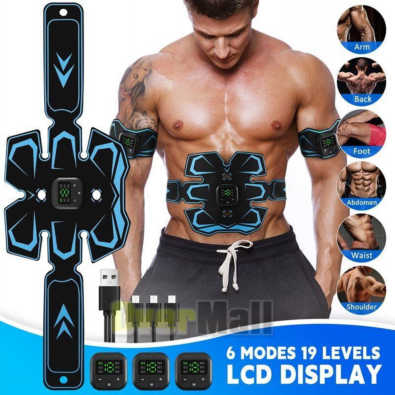Rechargeable EMS Abdominal Muscle Stimulator ABS Flex Toner Trainer ...