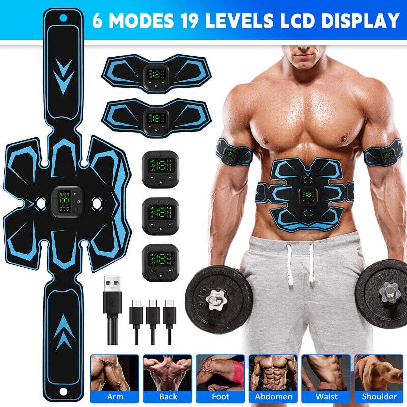 Rechargeable EMS Abdominal Muscle Toning Trainer ABS Stimulator Toner ...