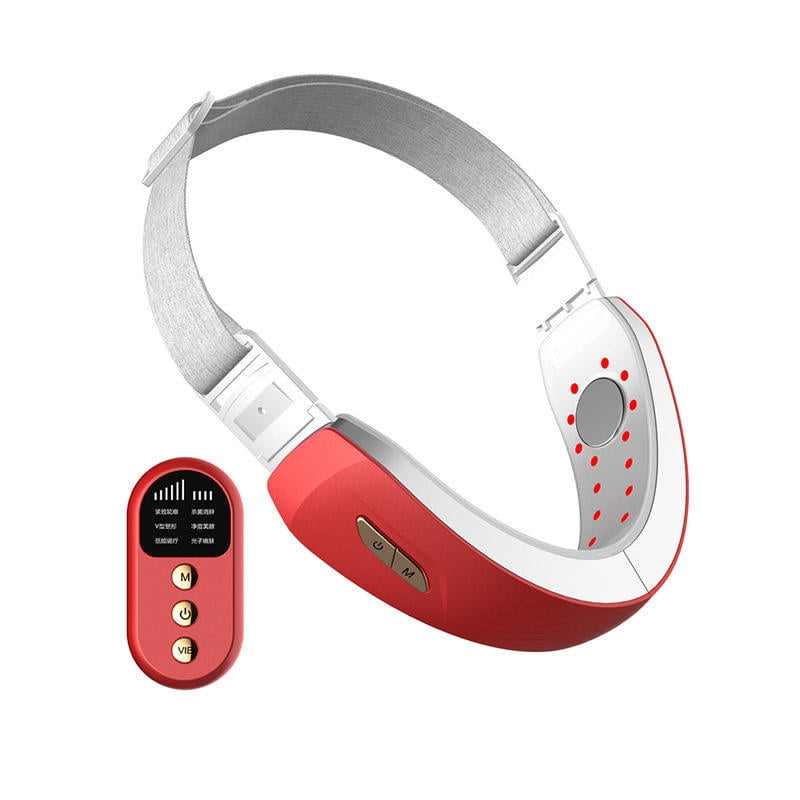 Rechargeable EMS Facial Massage Band with Red & Blue Light & Remote ...