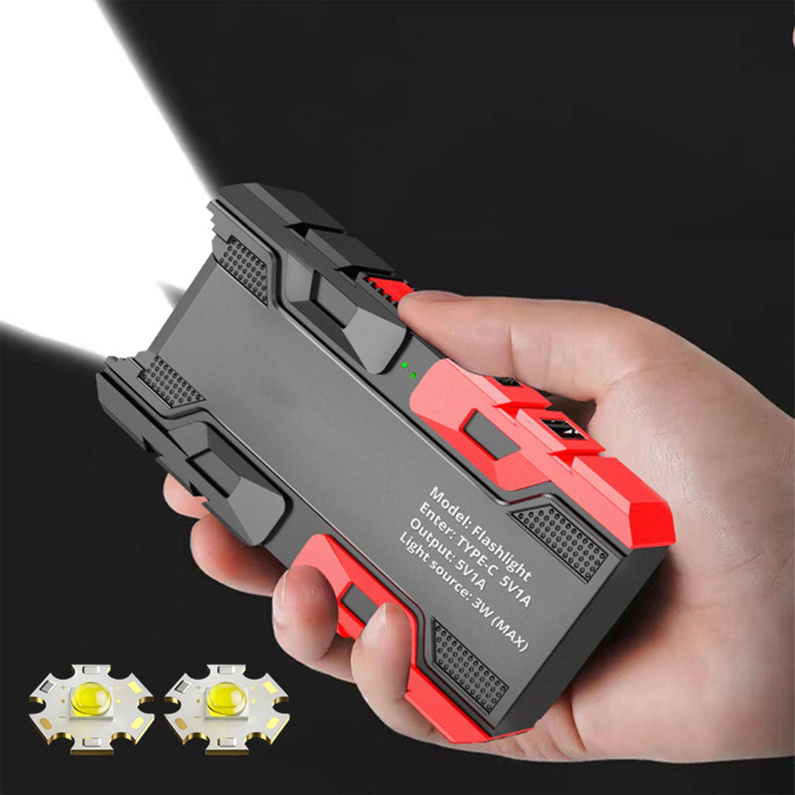Rechargeable Edc Tactical Flashlight Phone Charger High Lumens Small ...
