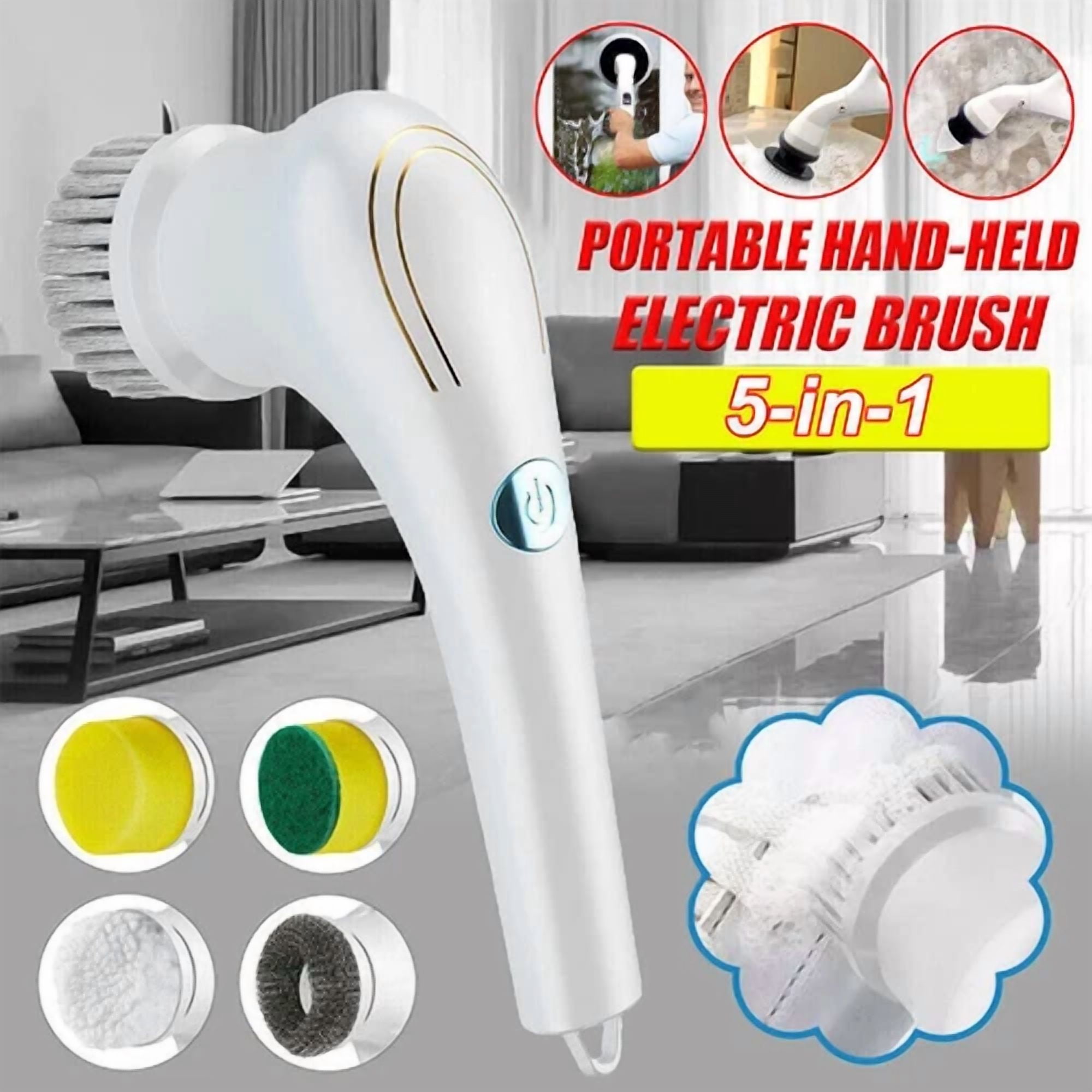 Rechargeable Electric Cordless Cleaning Brush Spin Scrubber Turbo Scrub ...