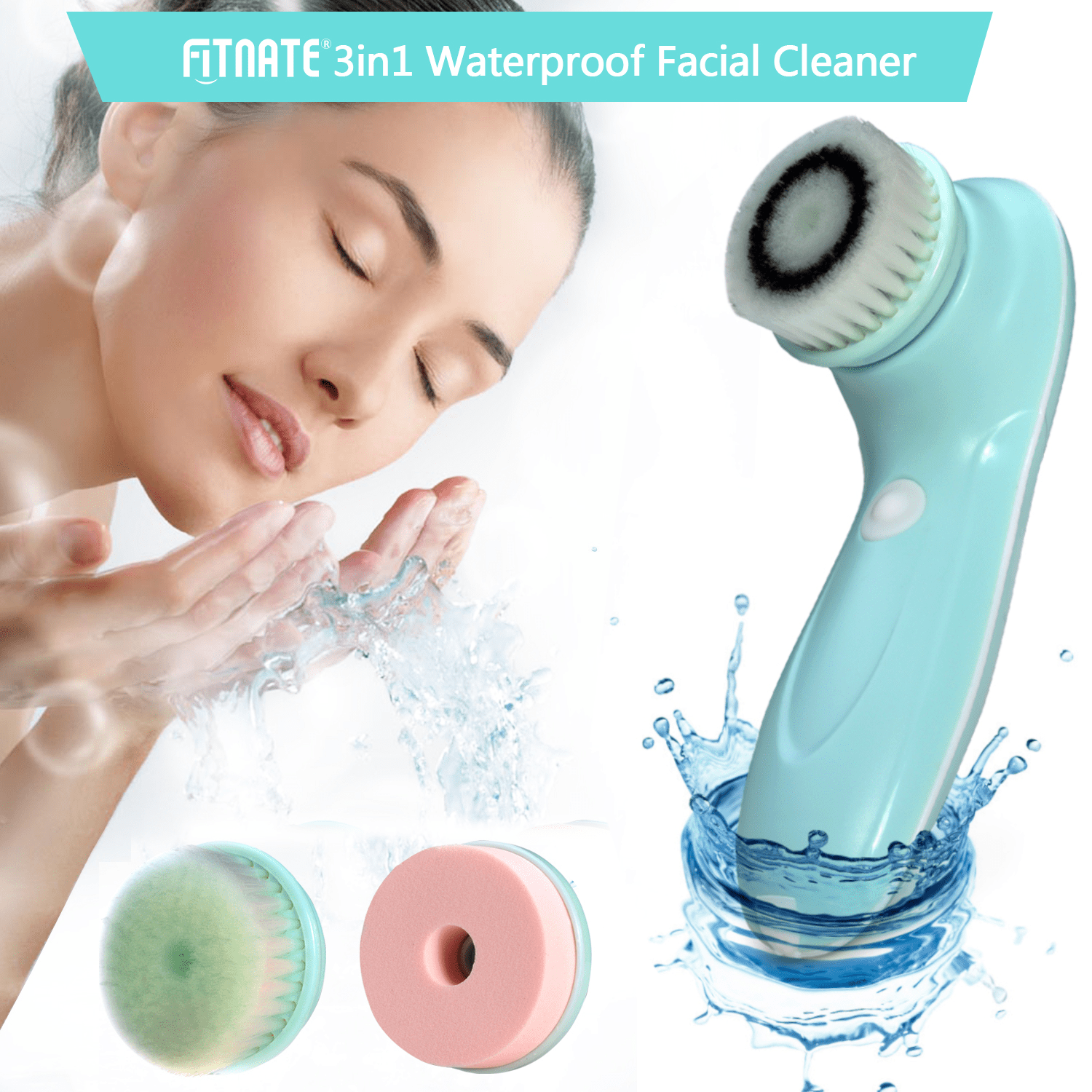 Rechargeable Electric Facial Cleansing Brush Spin Massager System Face ...