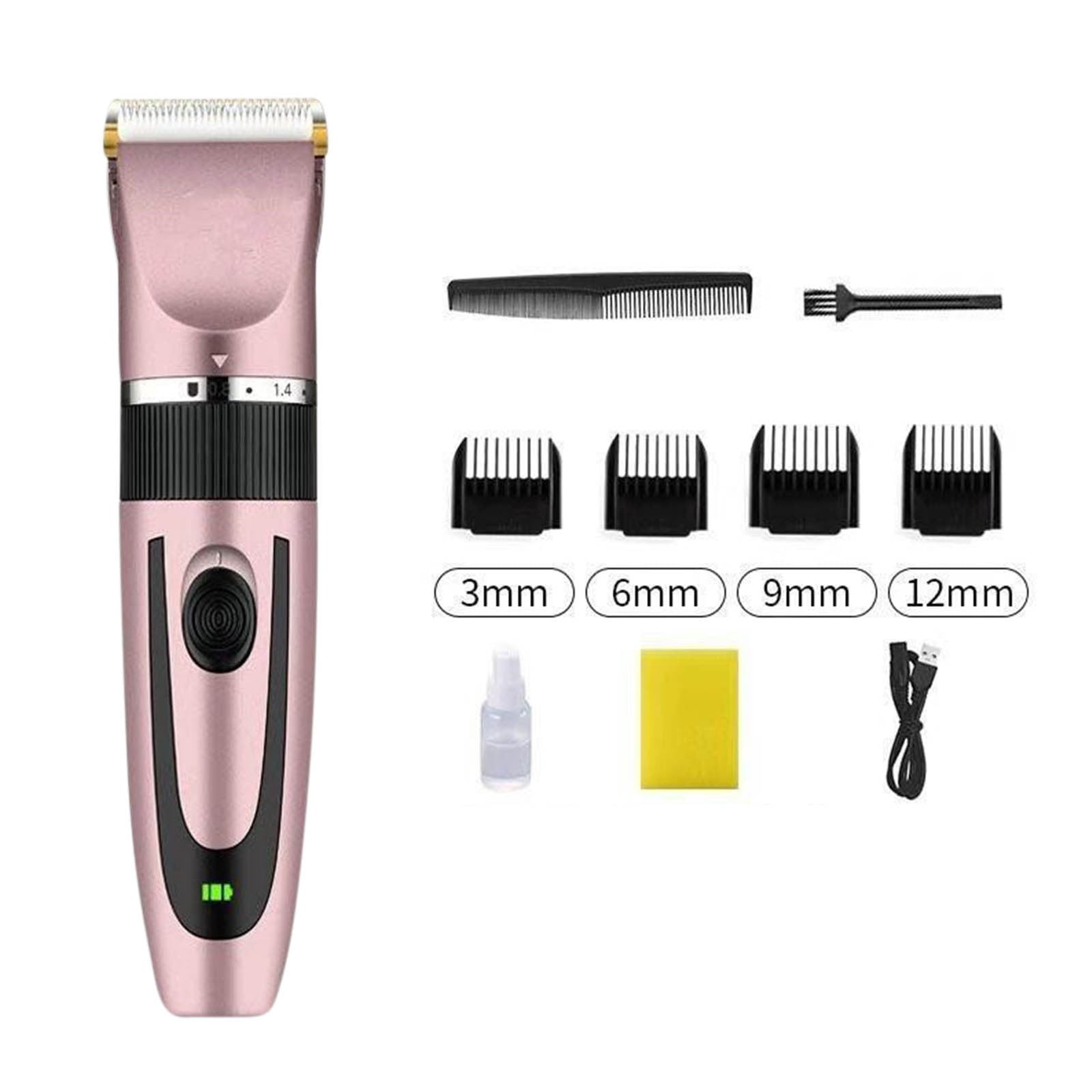 Rechargeable Electric Hair Clipper Titanium T-Blade USB Fast Charging ...
