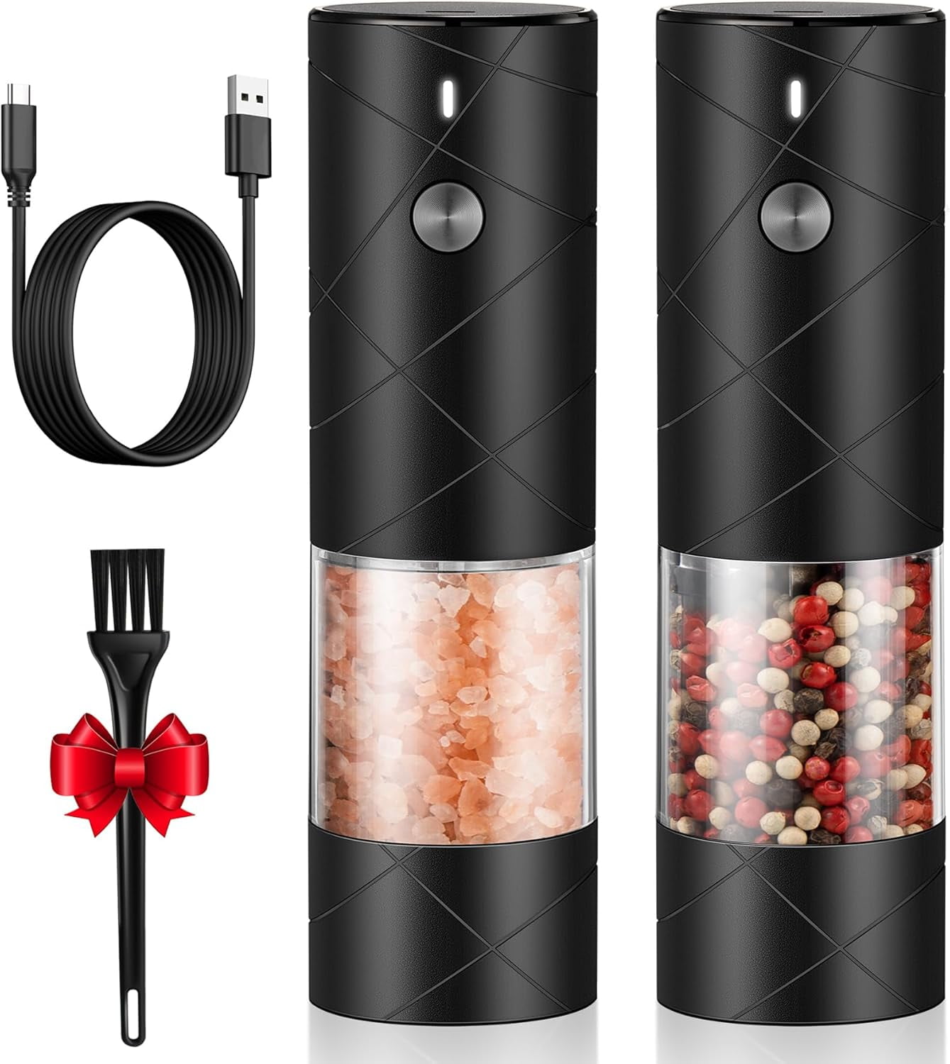 Rechargeable Electric Salt and Pepper Grinder Set - Extra Large ...
