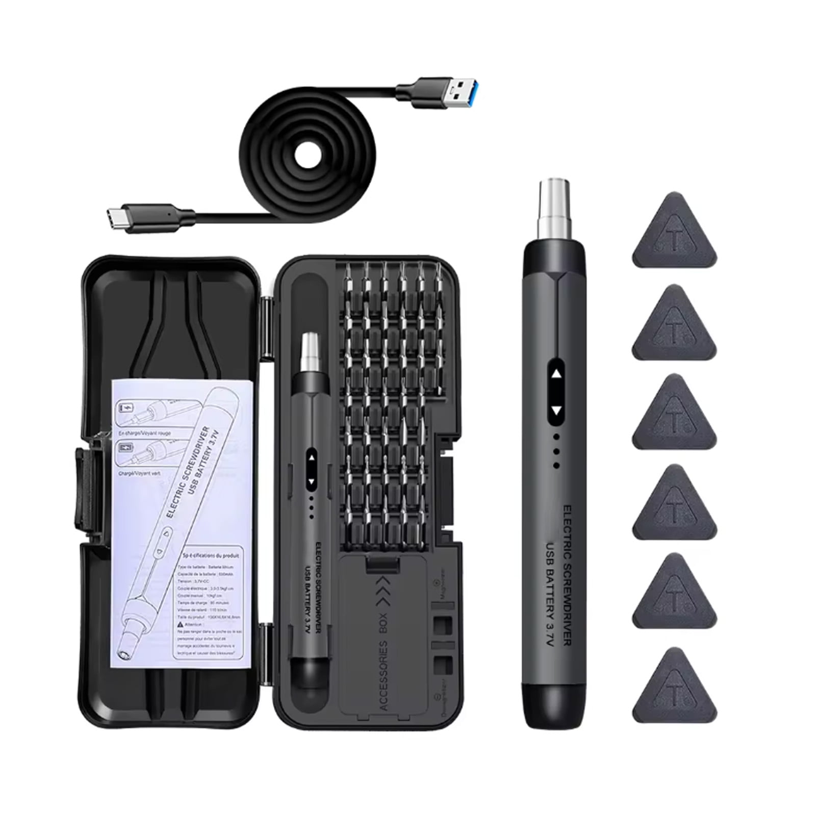 Rechargeable Electric Screwdriver Set With Multiple Bits Compact Design ...