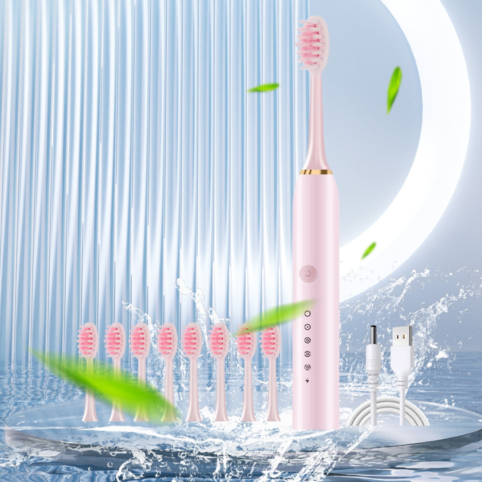 Rechargeable Electric Toothbrush for Adults with 10 Brush Heads, Soft ...
