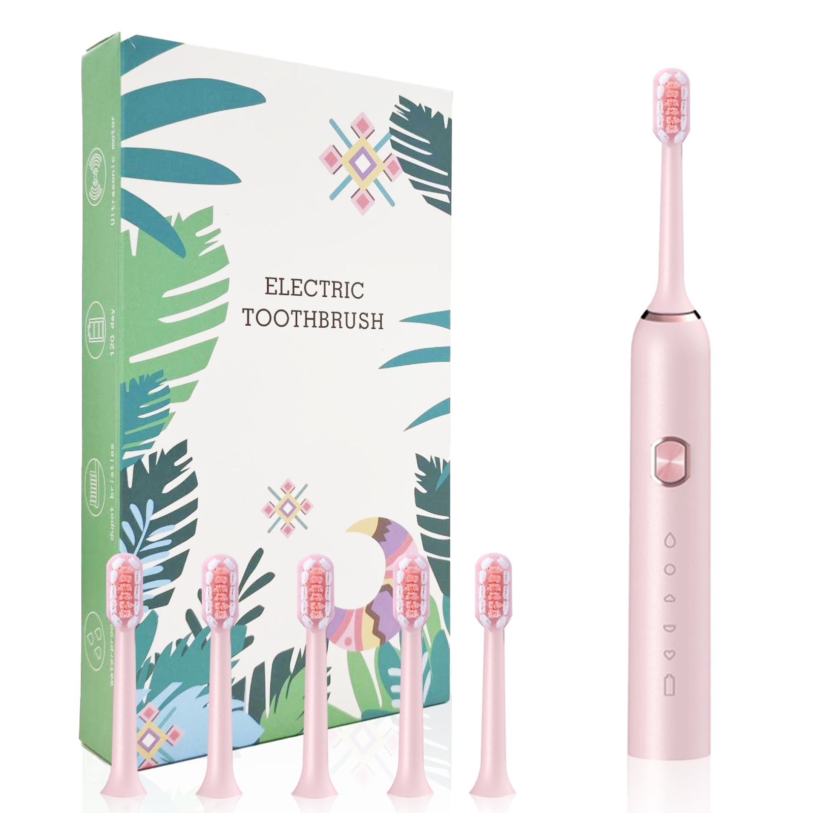 Electric Toothbrush, One Charge for 30 Days, with 5 Brush Heads, 2 ...
