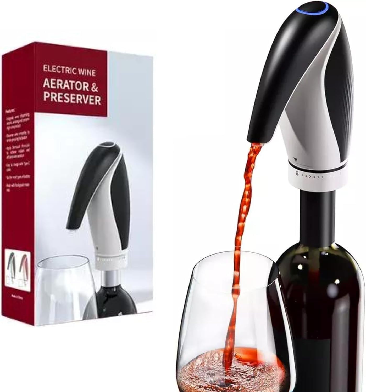 Rechargeable Electric Wine Aerator Pourer, 3-in-1 Automatic Decanter ...