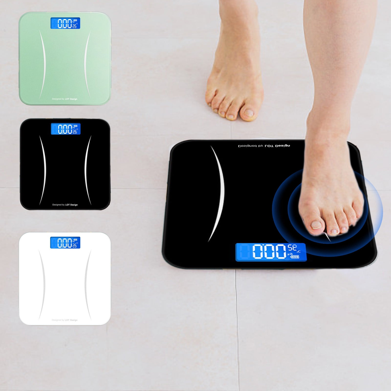 Rechargeable Electronic Bathroom Scale | Digital Fitness Scale with ...