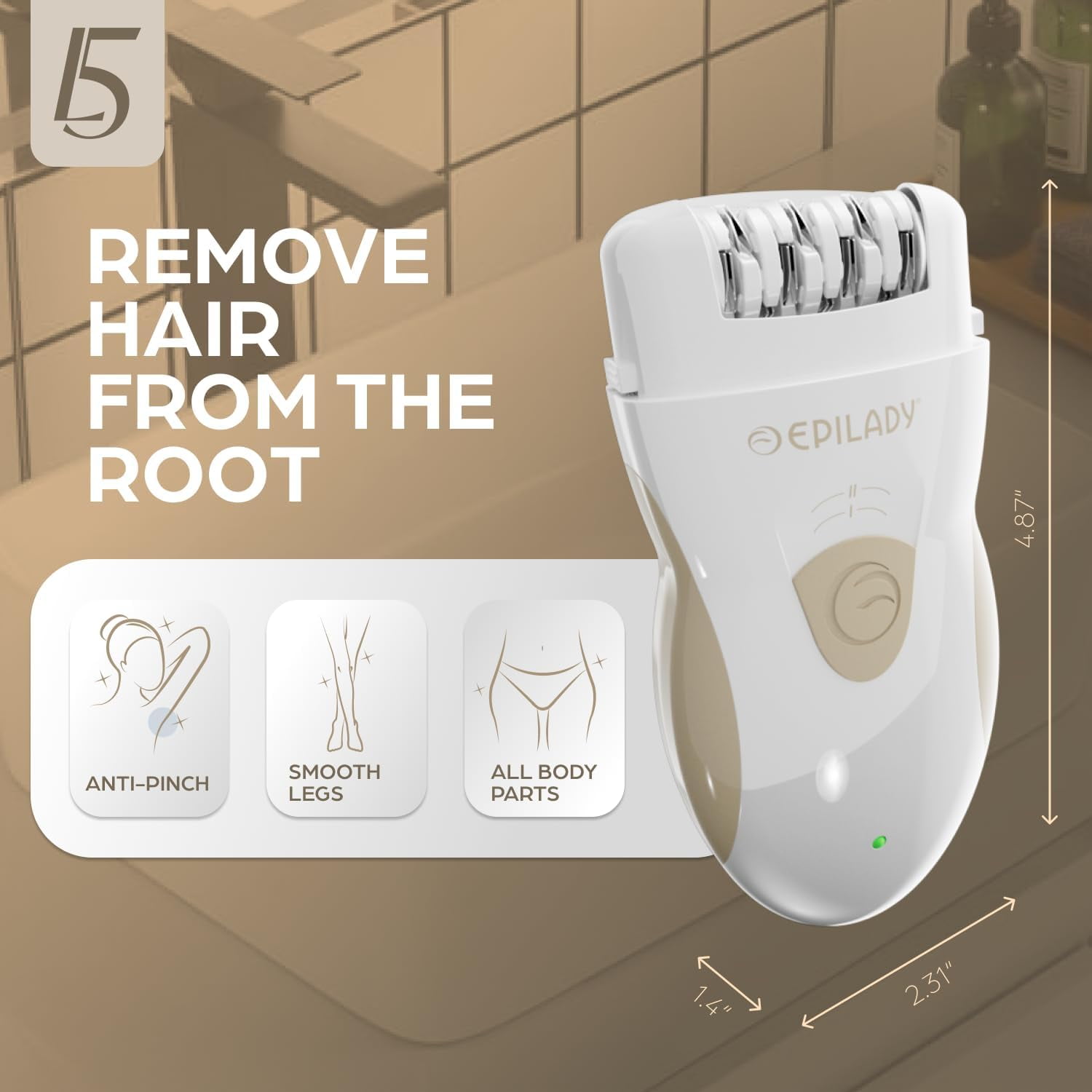 Rechargeable Epilator with 56 Tweezers, Dual Speed, Full-Body Hair ...