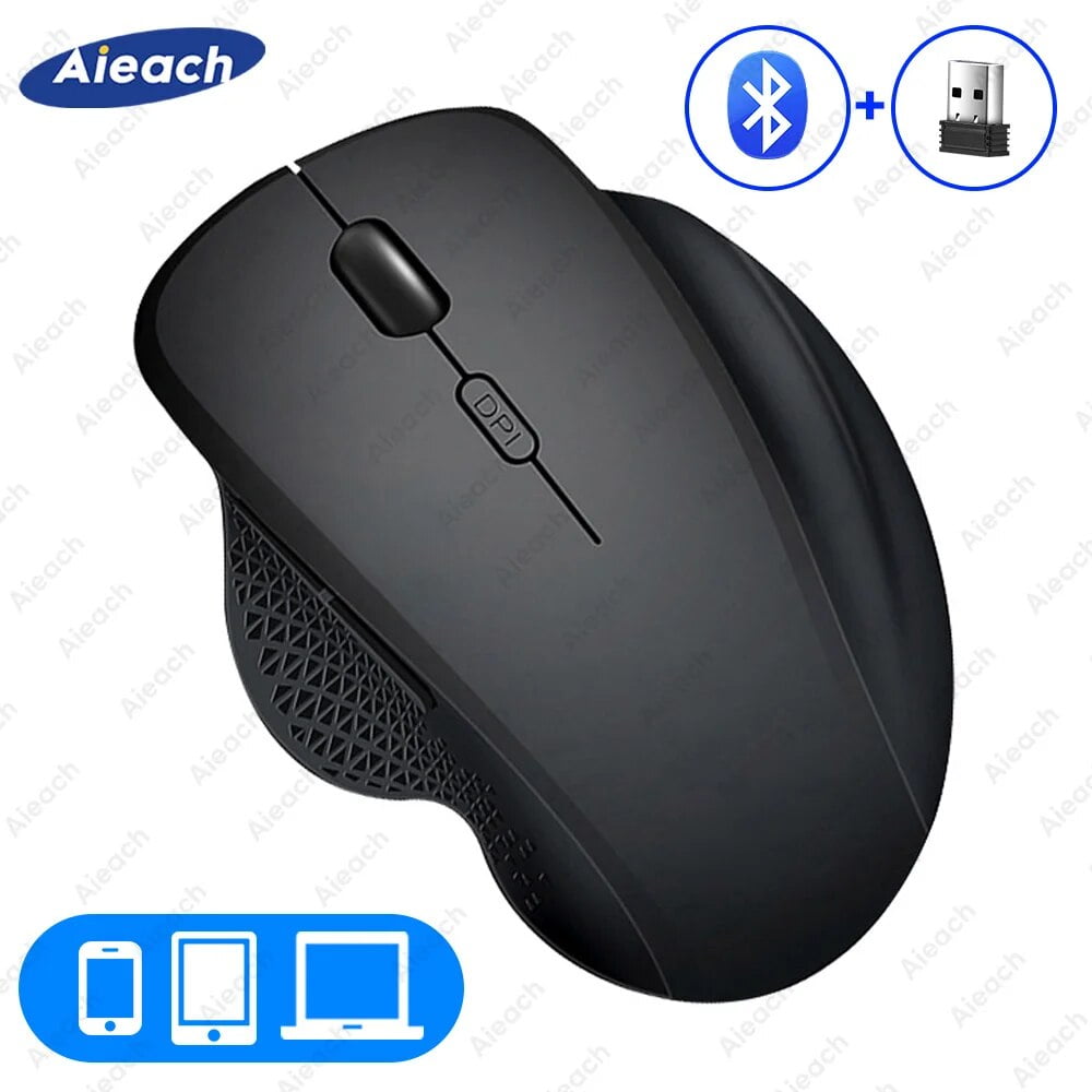 Rechargeable Ergonomic Bluetooth Mouse 1600 DPI Dual Mode Wireless ...