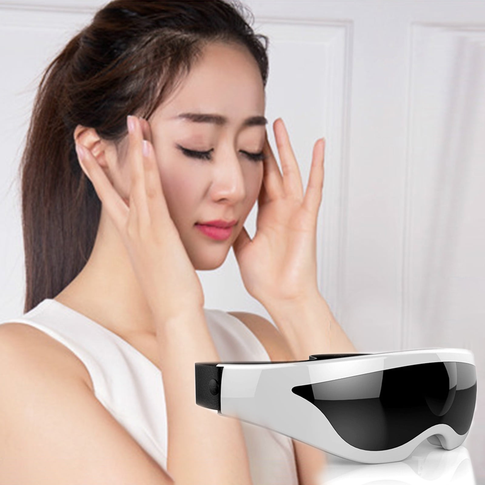 Rechargeable Eye Massager, Vibration Massage Eye Mask, Magnetic Therapy ...