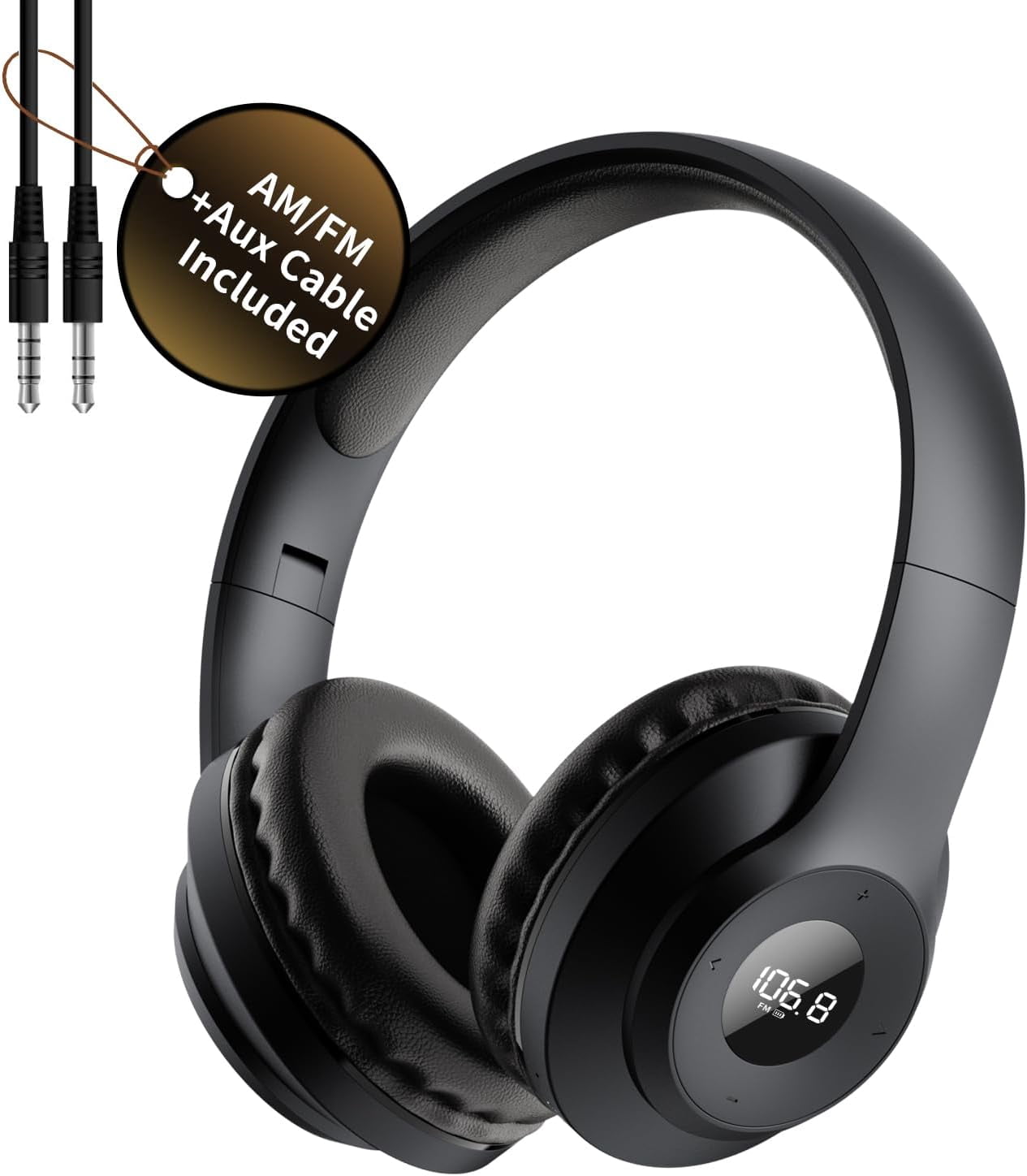 Rechargeable AM FM Radio Headphones, Portable Wireless Earmuff with DSP ...