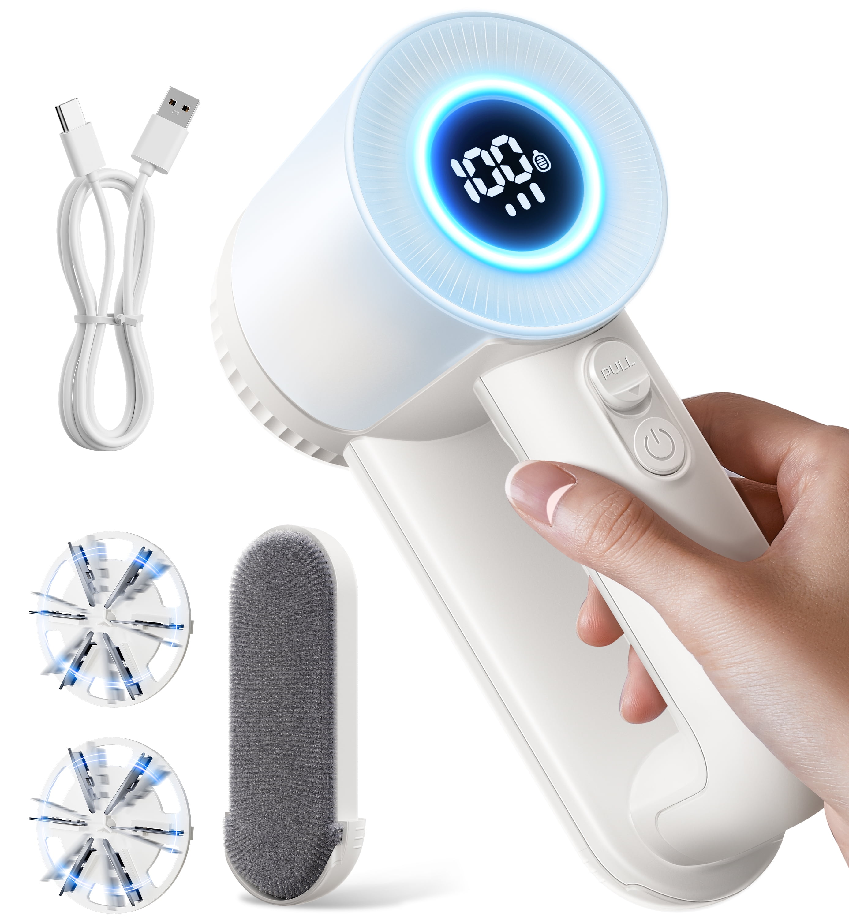 2 in 1 Electric Fabric Shaver & Lint Brush, Rechargeable Lint Remover ...