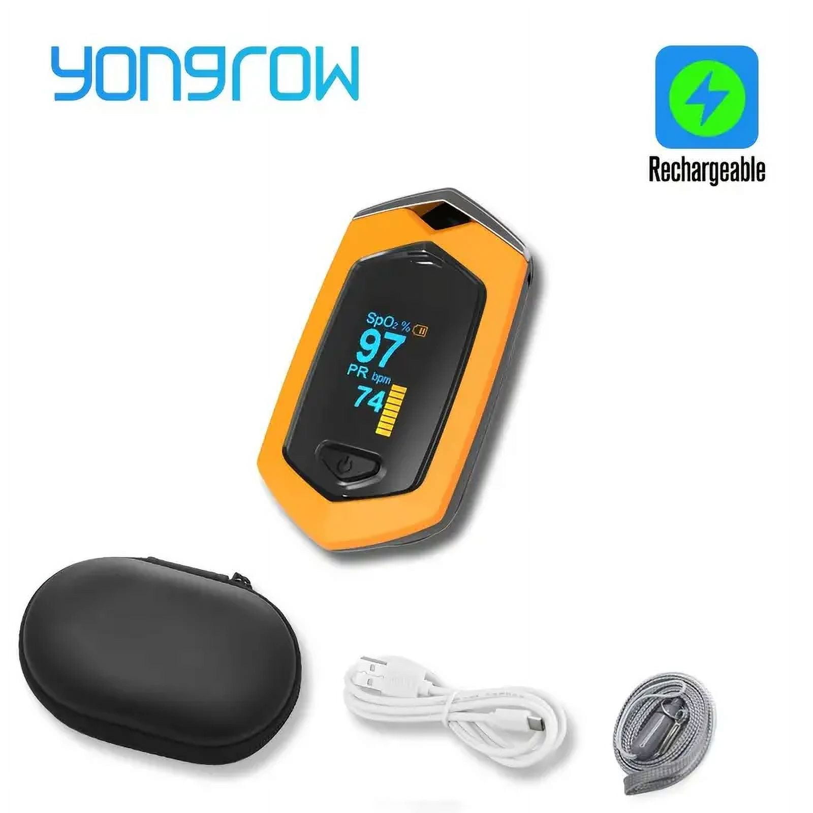 Rechargeable Finger Clip Pulse Oximeter Blood Oxygen Saturation Tester ...