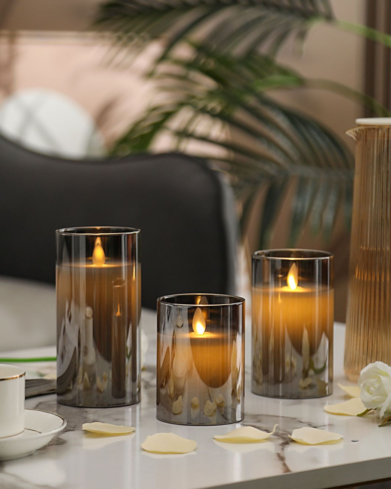 Rechargeable Flameless Candle, Realistic Flickering Flameless Candles ...