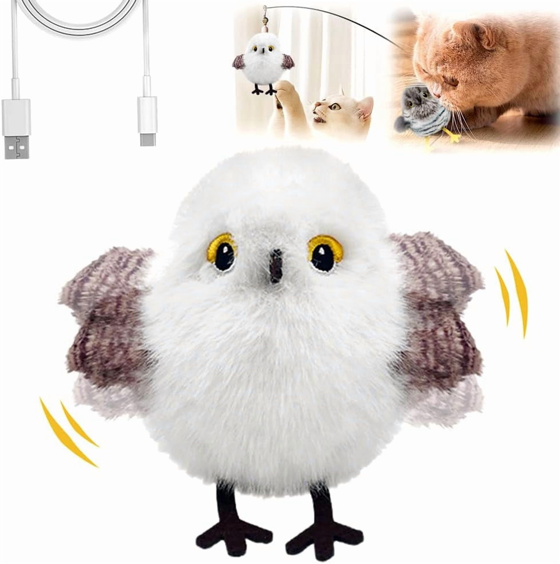 Rechargeable Flapping Bird Cat Toy, 2025 New Interactive Flying Bird ...