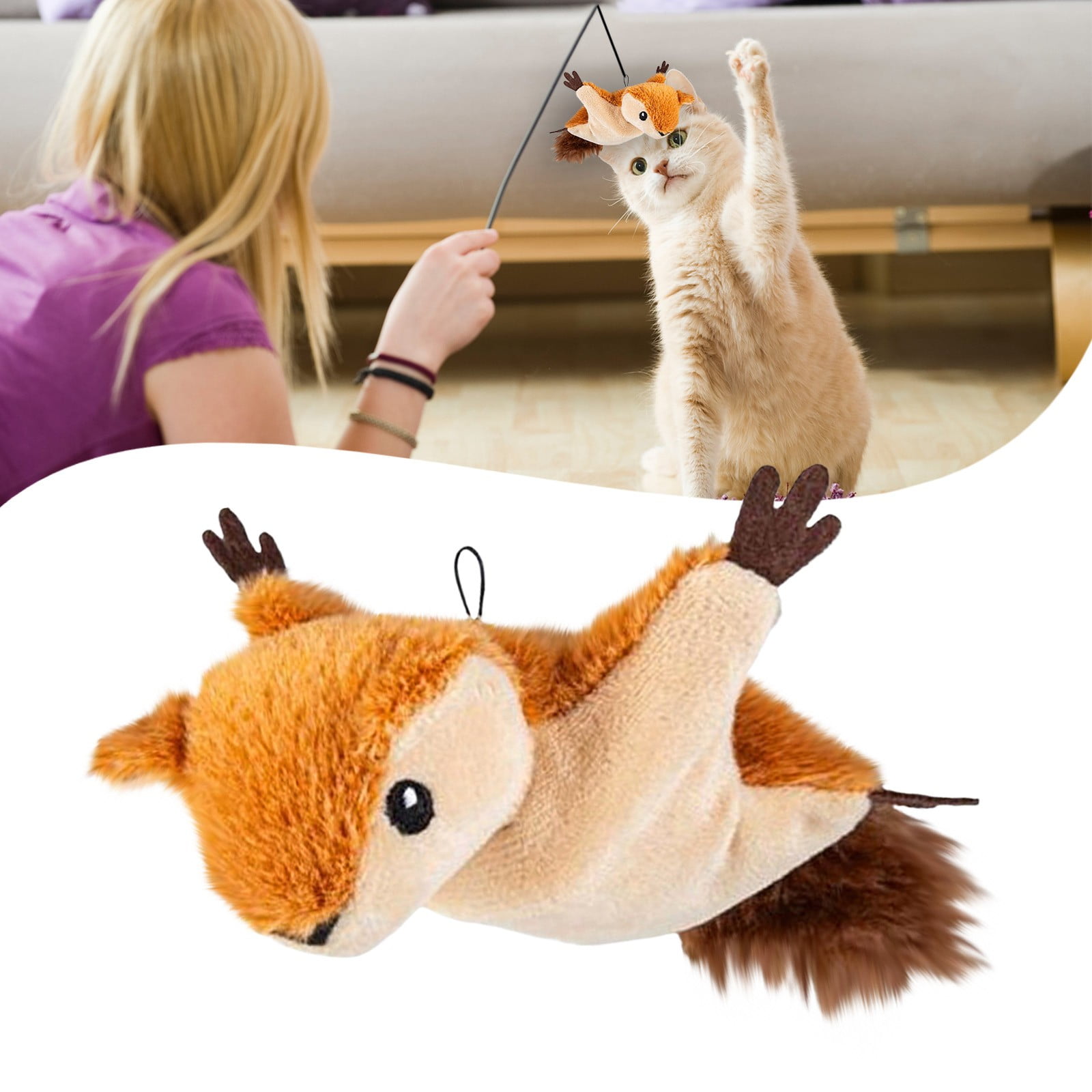 Rechargeable Flapping Bird Cat Toy, Automatic Chirping Motion Activated ...