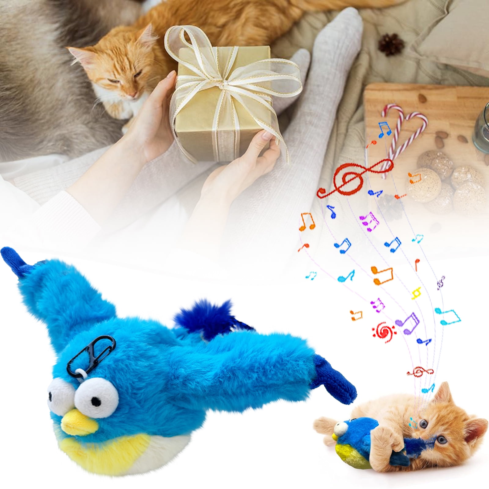 Rechargeable Flapping Bird Dog Toy, Interactive Motion Activated Chew ...
