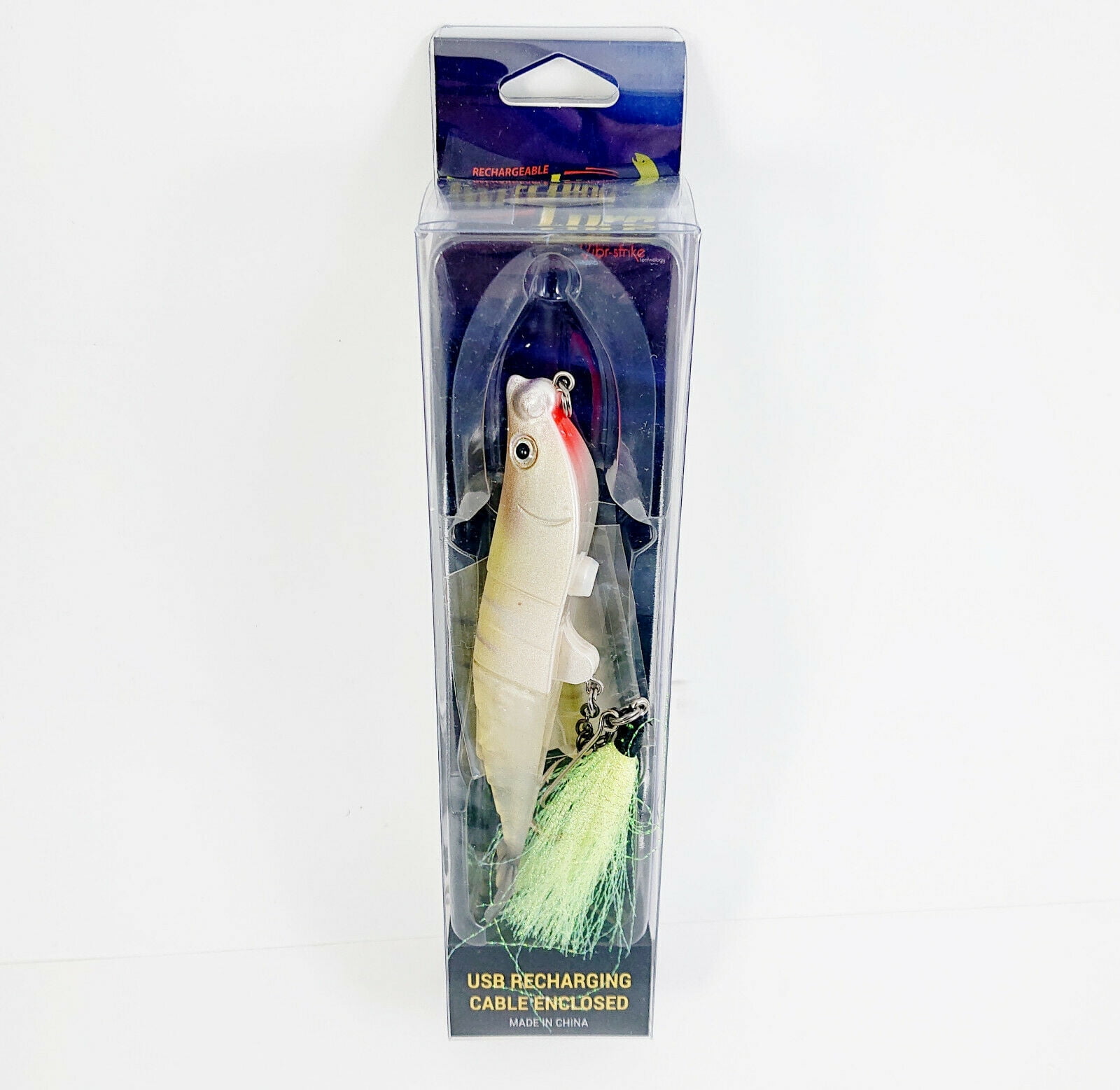 Rechargeable Flashing LED Viber Fishing Lures Prawn Baits Crankbait ...