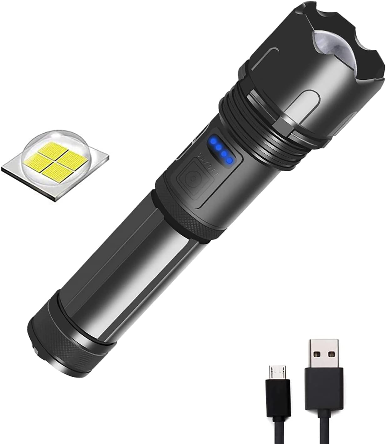 WJXJJ Rechargeable Flashlight 1200 Lumen, Single Mode LED, IPX5 ...