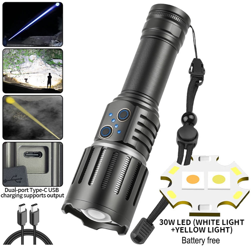 Rechargeable Flashlight, Tactical Flashlights 12000 High Lumens, USB C ...