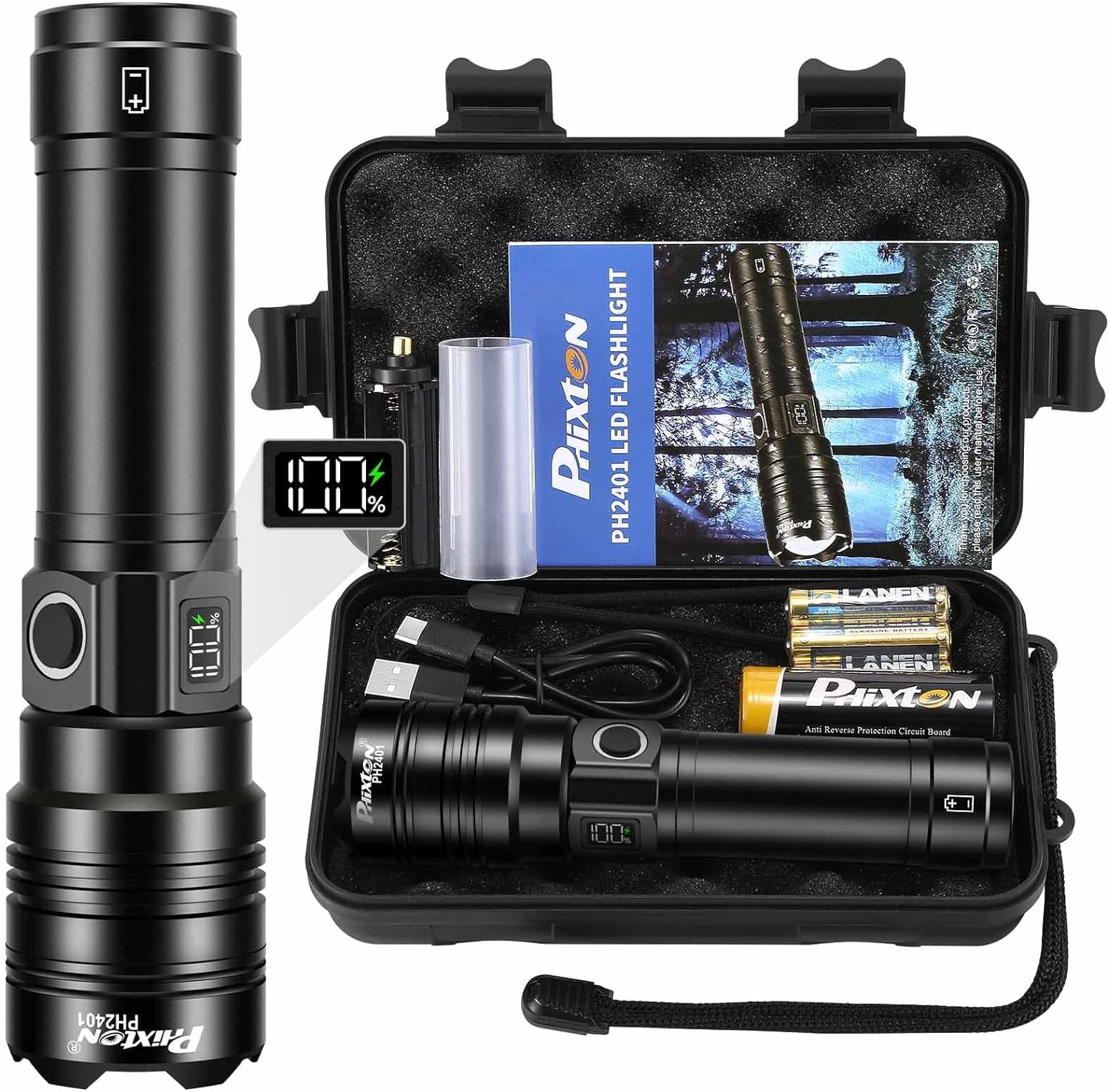 Rechargeable Flashlights 10000 High Lumens Long Range 3280 FT, Super ...
