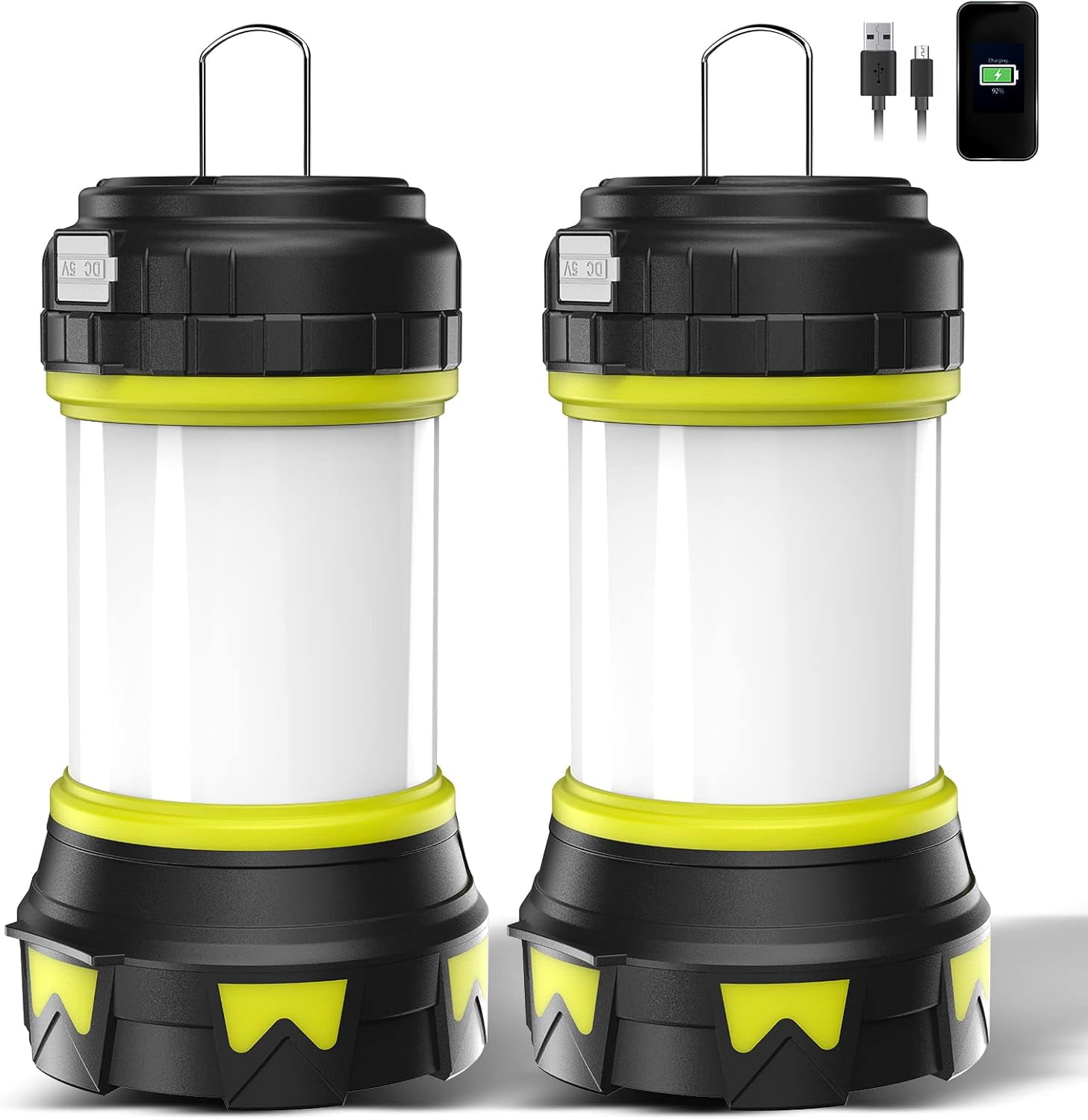 Rechargeable Flashlights Camping Lantern, 6 Modes LED Bright Flashlight ...