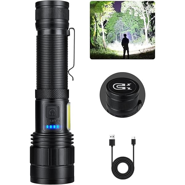 Rechargeable Flashlights High Lumen, 990,000 Lumens Super Bright Magnetic Flash Light, 7 Modes ...
