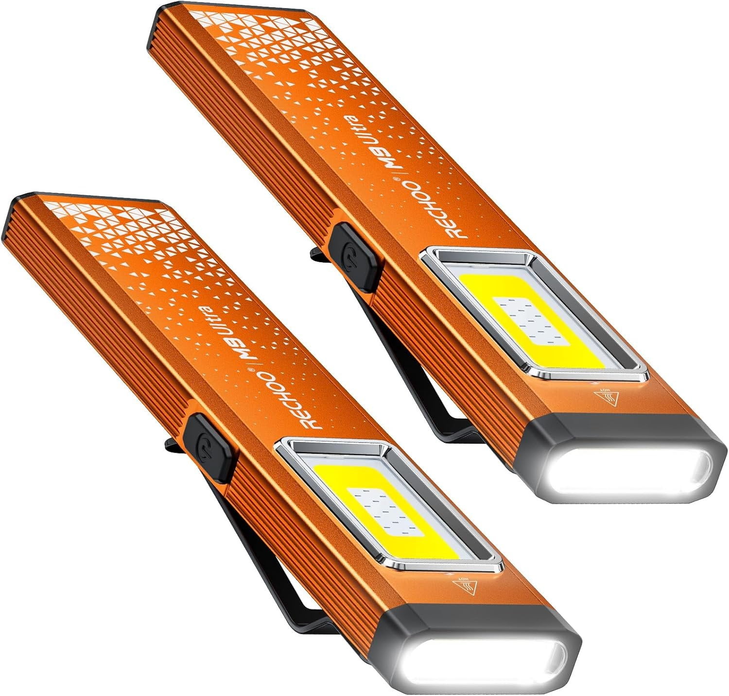 Rechargeable Flashlights High Lumens 2Pack, EDC Flashlight with Clip, 8 ...