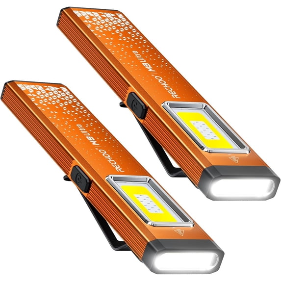 Rechargeable Flashlights High Lumens 2Pack, EDC Flashlight with Clip, 8 ...