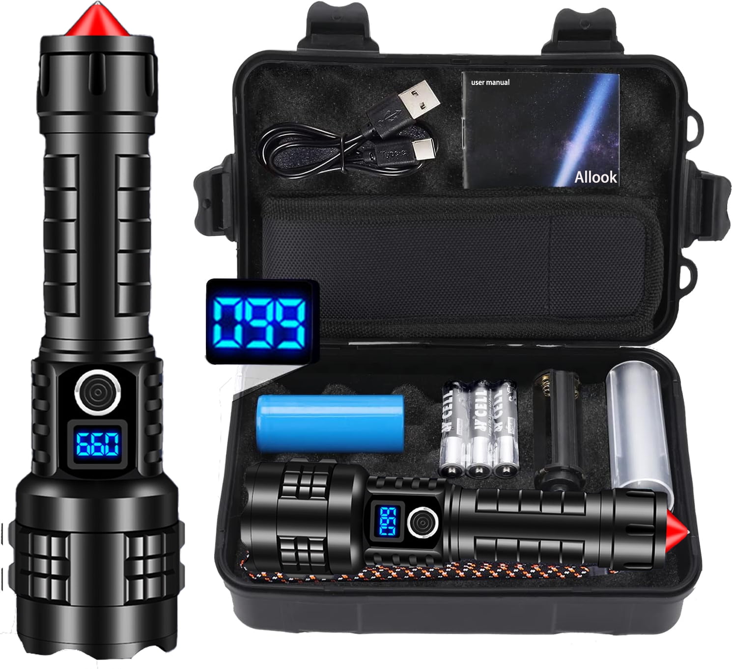Rechargeable Flashlights High Lumens 990000 Lumens Laser Tactical ...