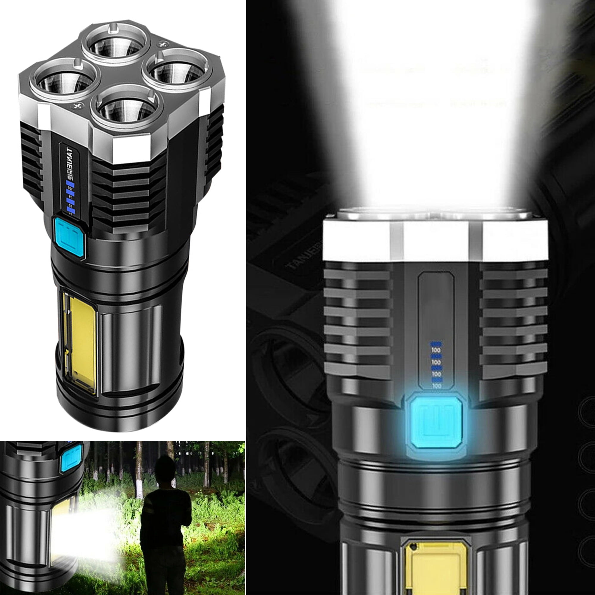 Rechargeable Flashlights High lumens, 100000LM Powerful Flashlights ...