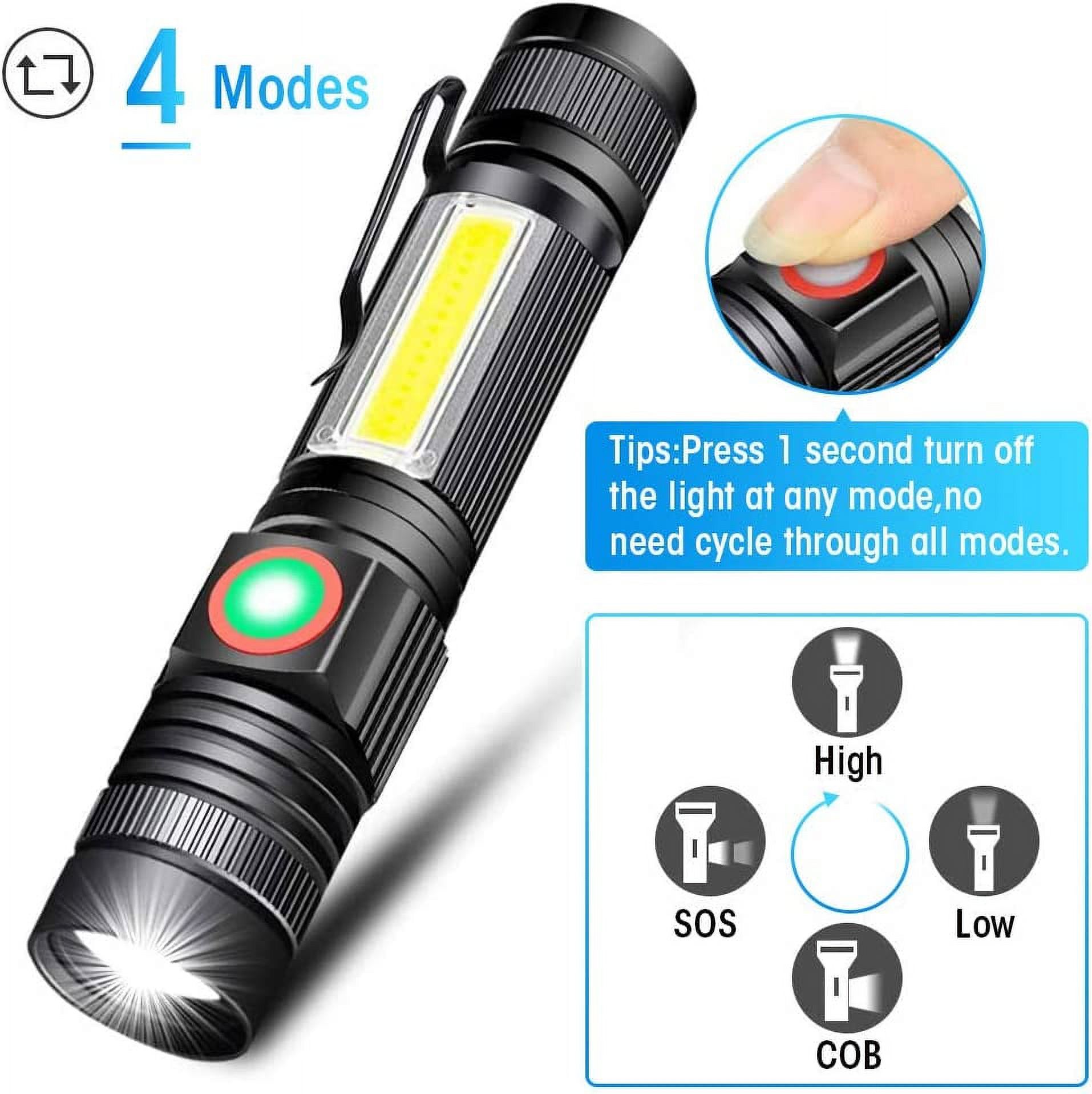 Rechargeable Flashlights, LED Tactical Flashlights High Lumens, Bright ...