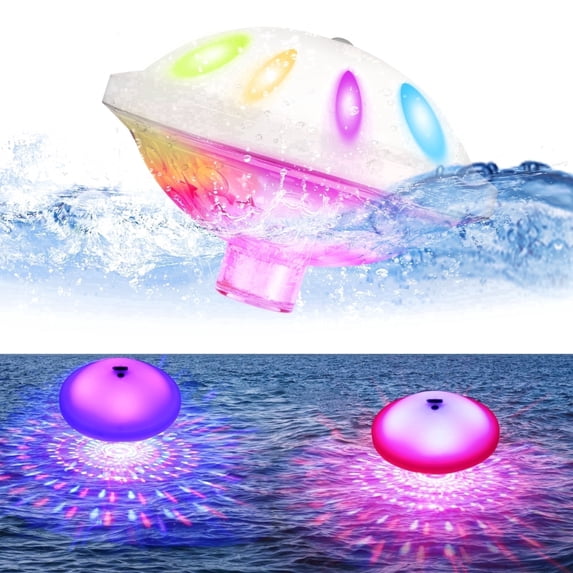 Rechargeable Floating Pool Lights, Pool Lights with 6 Dynamic Lighting ...